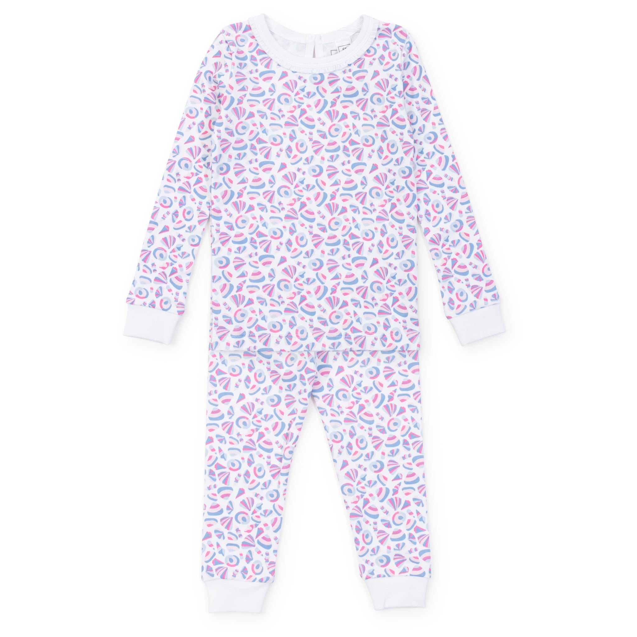 Lila and Hayes Ava Girls' Pajama Pant Set - Seashells on the Seashore – Jojo Mommy
