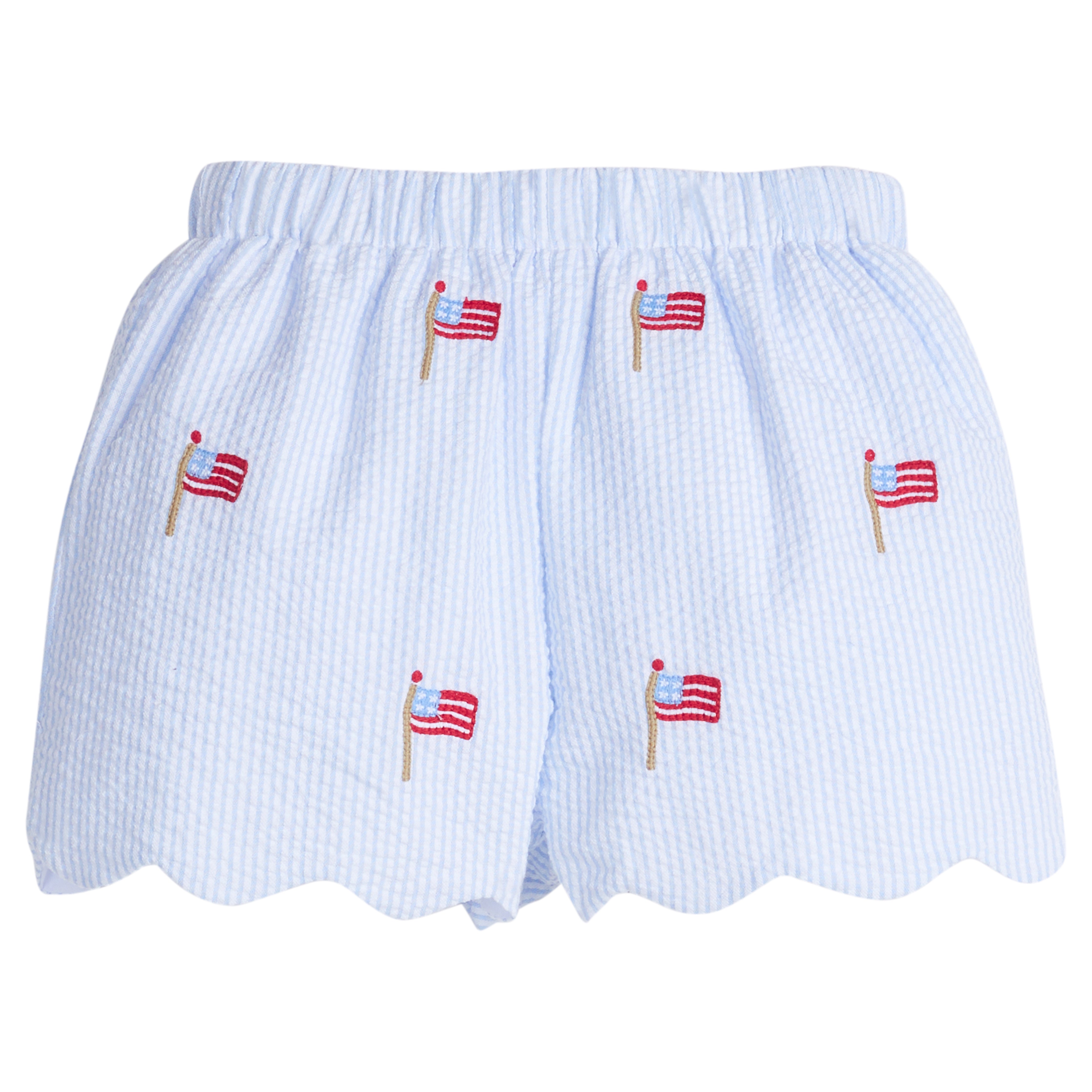 Little English Embroidered Scallop Short- Flags – Jojo Mommy