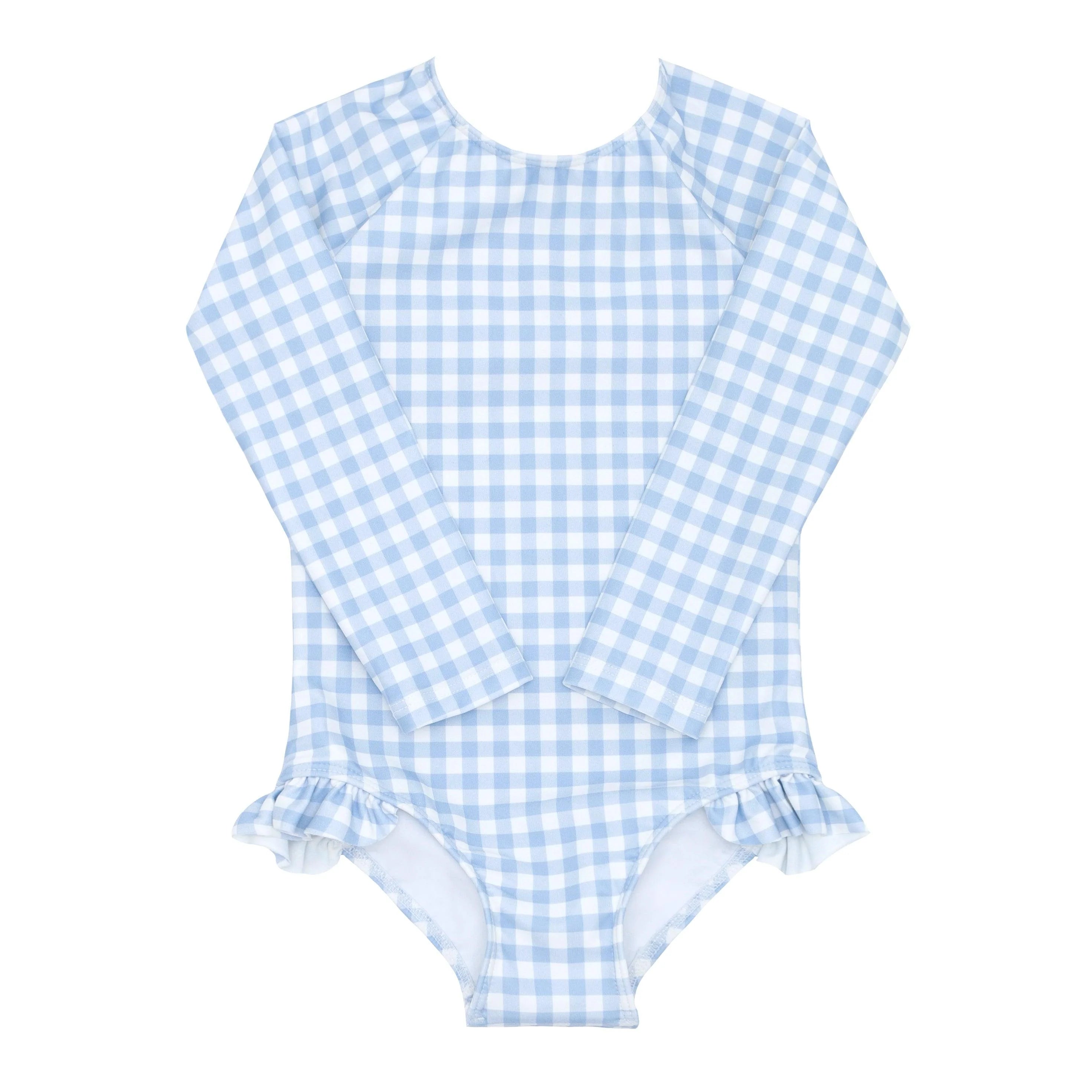 Minnow Oasis Blue Gingham One Piece Rash Guard – Jojo Mommy