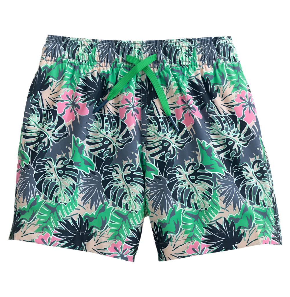 Southern Tide Grand Palms Swim Trunks- Simply Green – Jojo Mommy
