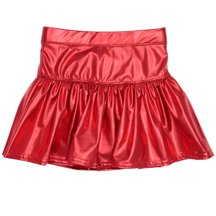 Azarhia Slick Metallic Gathered Skort - Red – Jojo Mommy
