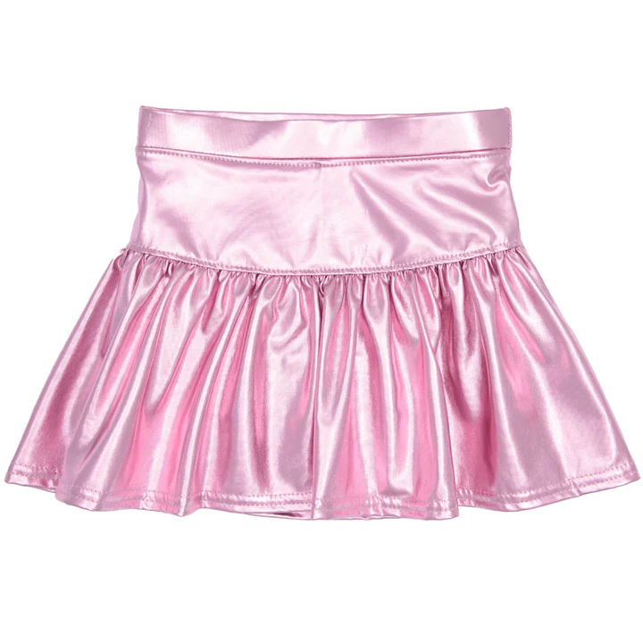 Azarhia Slick Metallic Gathered Skort- Light Pink – Jojo Mommy