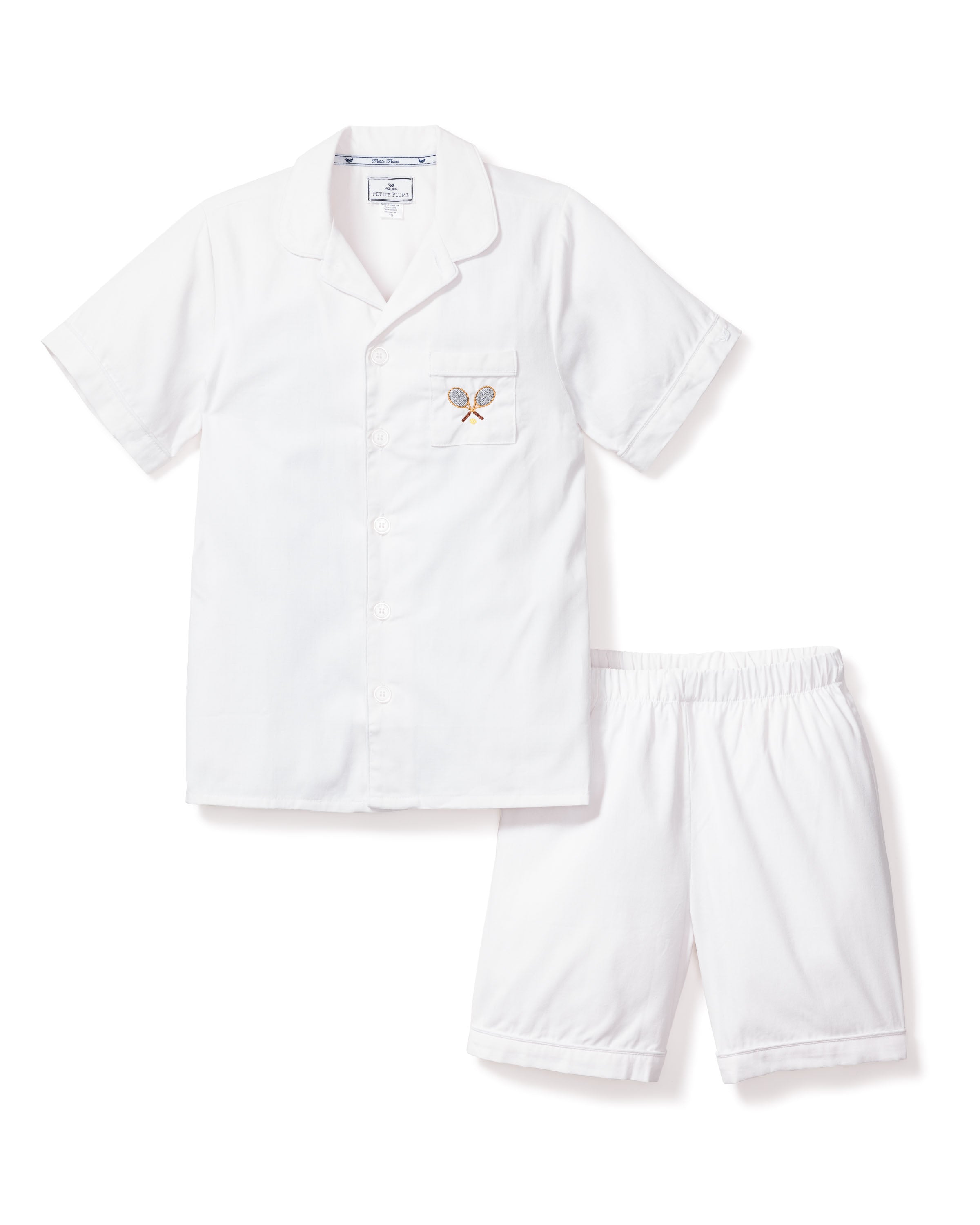 Petite Plume White Short Set - Tennis Racket – Jojo Mommy